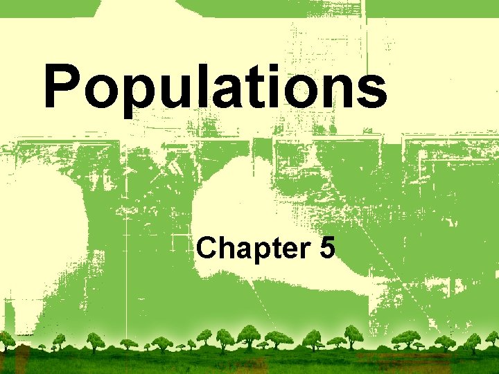 Populations Chapter 5 Dispersion Patterns of populations Clumped