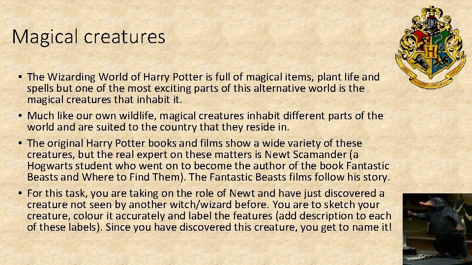 The Wizarding World of Harry Potter Magical creatures