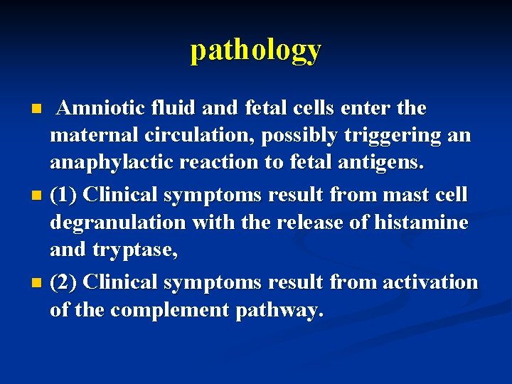 Amniotic Fluid Embolism AFE Definition of AFE n