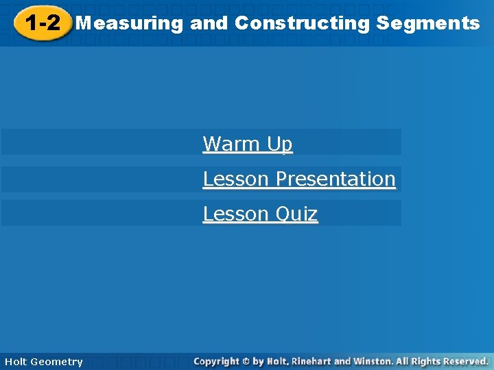 1 2 Measuringand and Constructing Segments 1 2