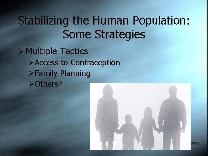 Stabilizing Human Population Strategies for Sustainability CH 09