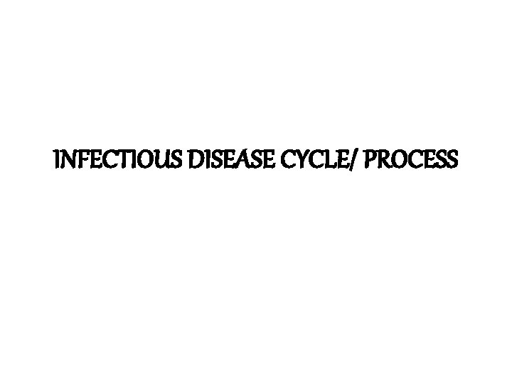 INFECTIOUS DISEASE CYCLE PROCESS Infectious Agent Risk Factors