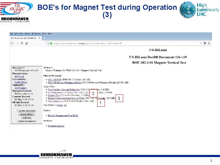 Vertical Test Stand at BNL Cost and Schedule