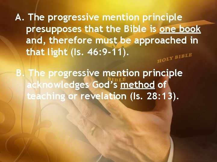 The Progressive Mention Principle I What is the