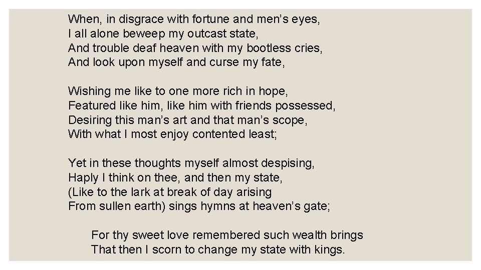 When in disgrace with fortune and mens eyes