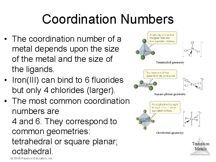 Lecture Presentation Chapter 23 Transition Metals and Coordination