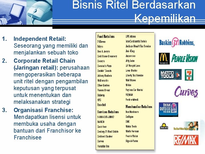 BAB 2 TIPE BISNIS RITEL Karakteristik Bisnis Ritel