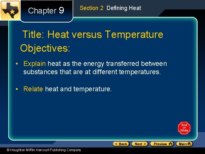 Chapter 9 Section 2 Defining Heat Bellwork PreA