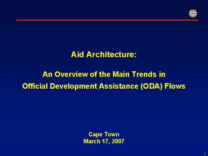 Aid Architecture An Overview of the Main Trends