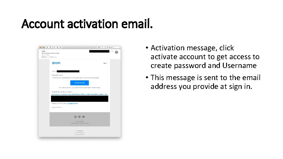How to create a Zoom account Input date