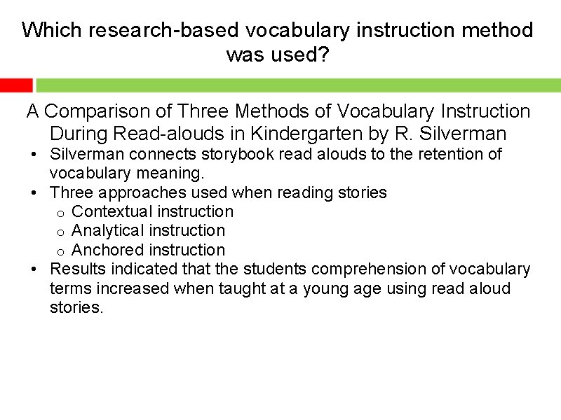MAKING CONNECTIONS WITH VOCABULARY A KINDERGARTEN STUDY K