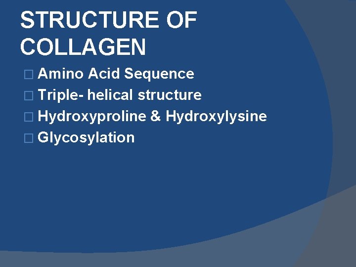 DR AMINA TARIQ BIOCHEMISTRY COLLAGEN OVER VIEW Collagen