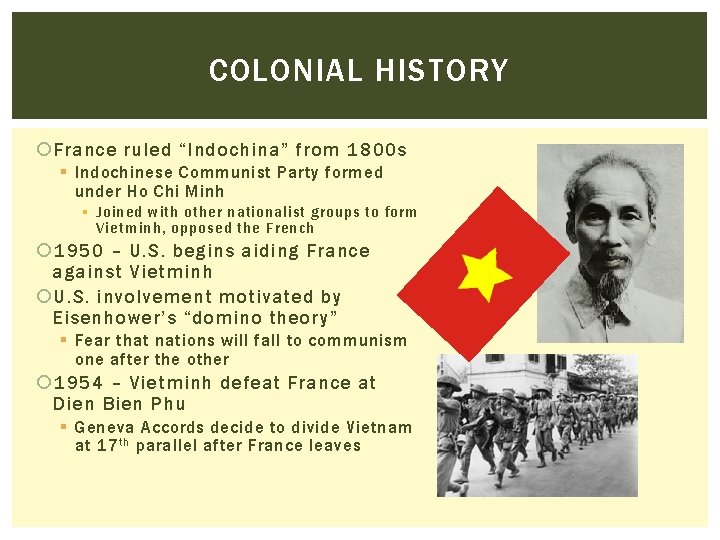 VIETNAM WAR 1954 1975 COLONIAL HISTORY France ruled