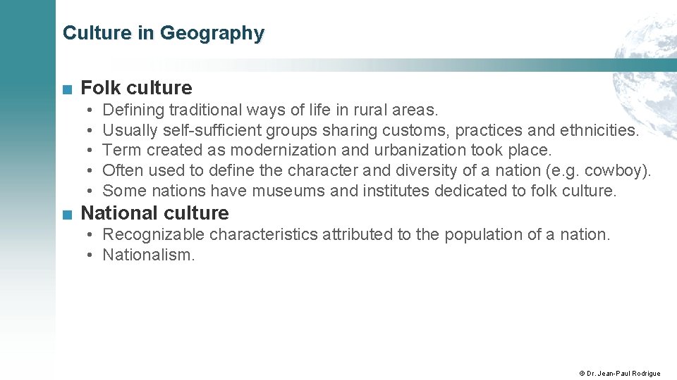 GEOG 2 Human Geography People Place and Power