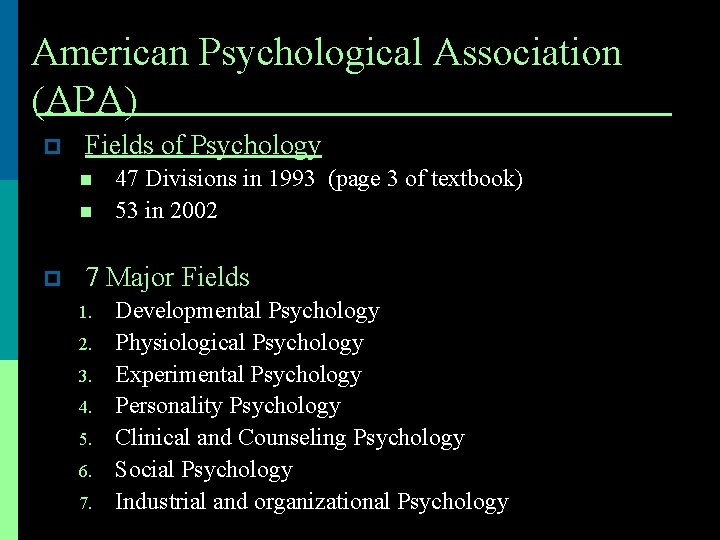 Introduction to Psychology Becoming Familiar with the Field