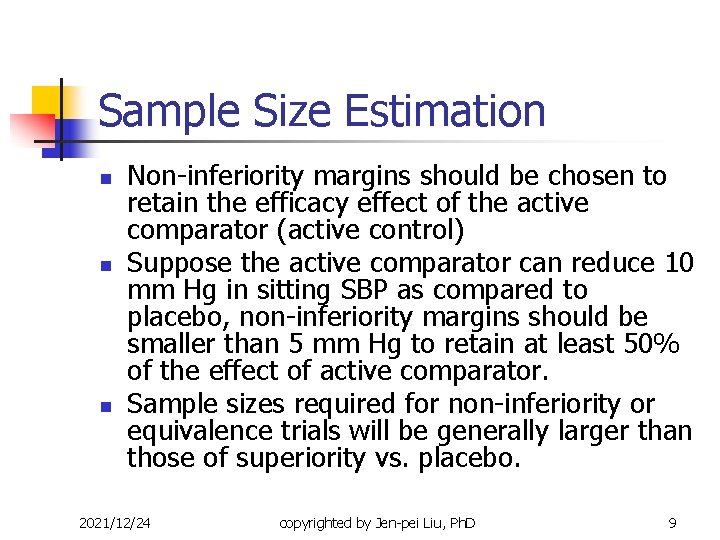 Statistical Methods for Biotechnology Products II Sample Size