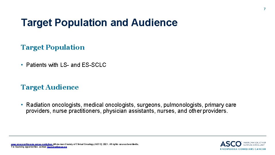Radiation Therapy for SmallCell Lung Cancer ASCO Guideline