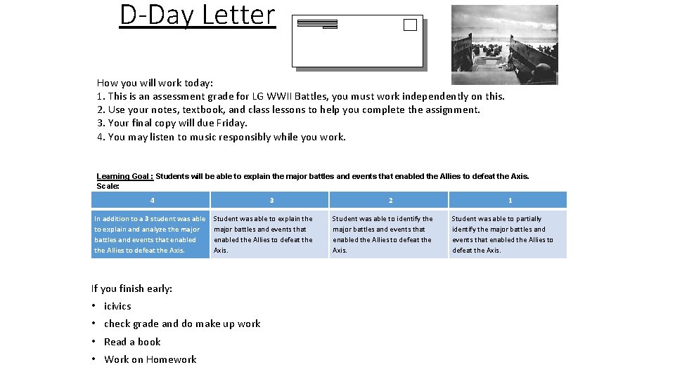 DDay Letter How you will work today 1