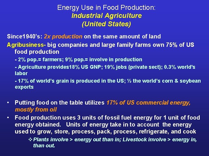 Chapter 14 Food Soil Resources Global food production