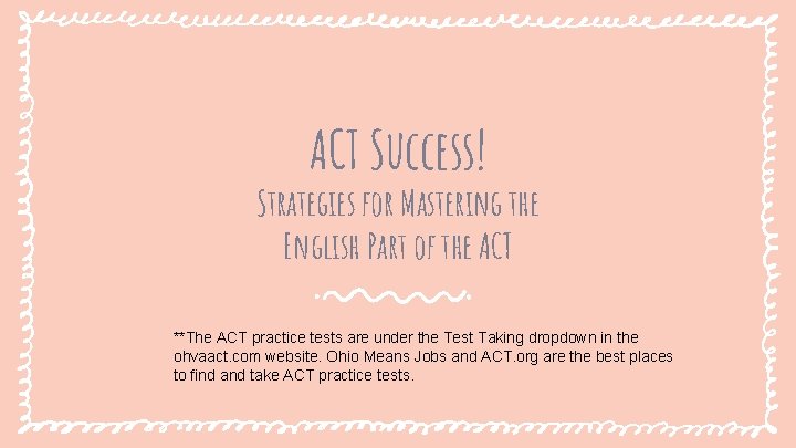 ACT Success Strategies for Mastering the English Part