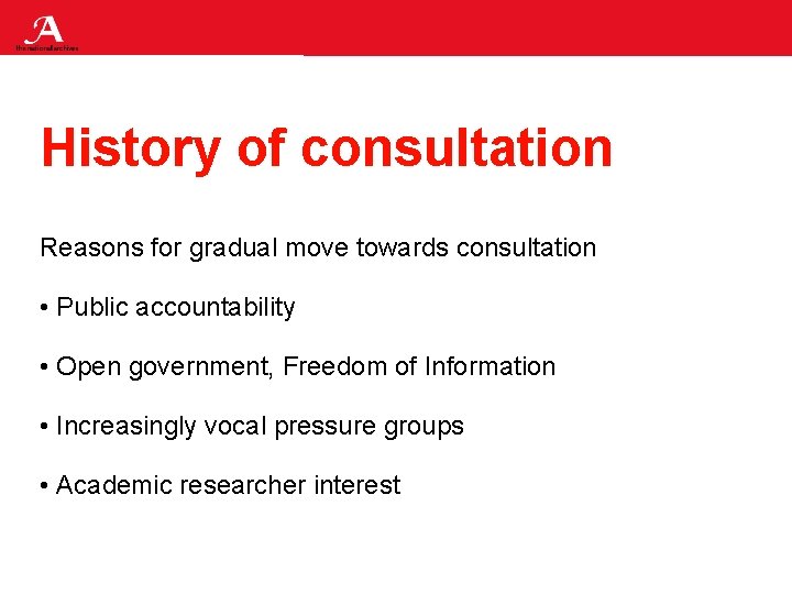 The public consultation process for Operational Selection Policies