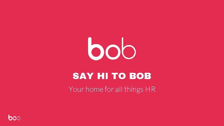 SAY HI TO BOB Your home for all