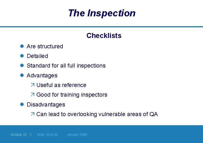 GMP Inspection Process The Inspection Module 20 Slide