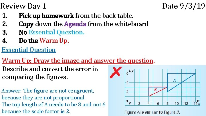 Review Day 1 1 Pick up homework from