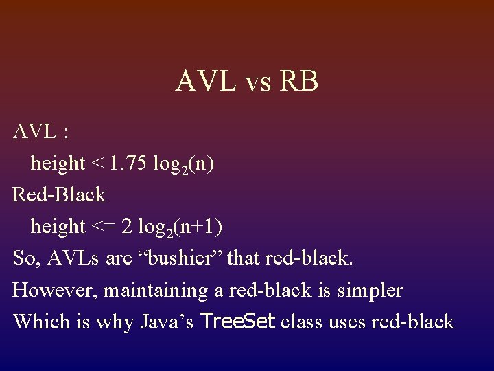 Red Black Trees CSC 172 SPRING 2004 LECTURE