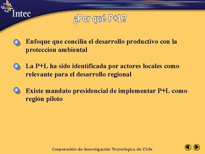 PROGRAMAS INTEGRADORES CENTRO DE PRODUCCION MAS LIMPIA Intec
