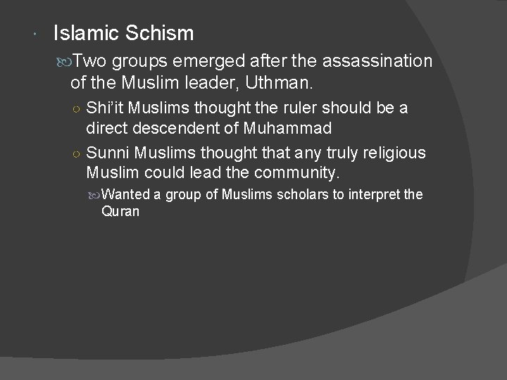 Section 3 The Religion of Islam Muslim Belief