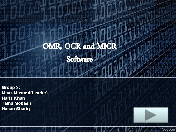 OMR OCR and MICR Software Group 2 Maaz