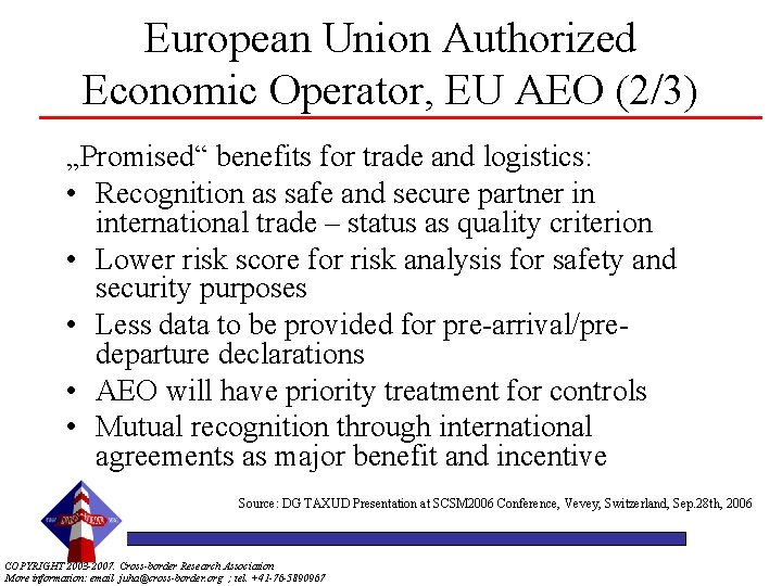 Supply Chain Security Management European Views Supply Chain