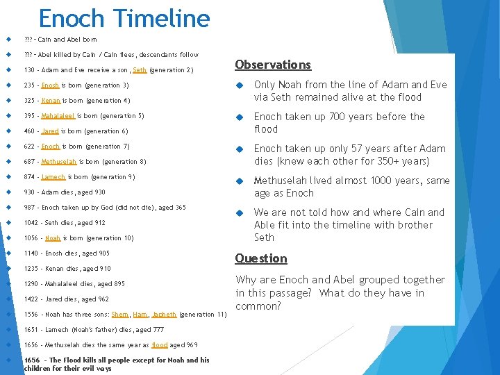 Our Faith as Seen in Abel and Enoch