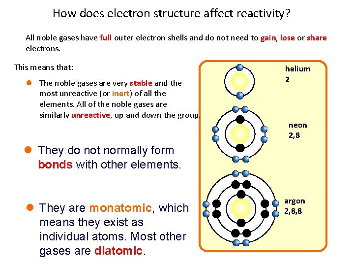 Nobles gases and Isotopes IGCSE Combined Science Noble