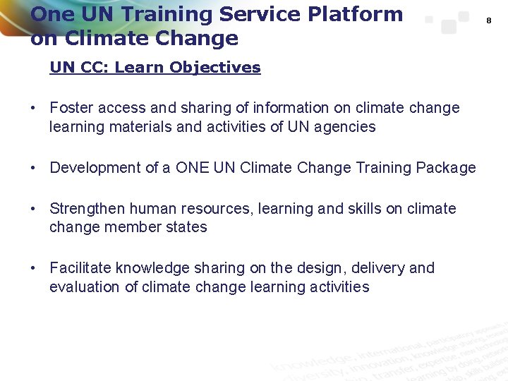 UNITED NATIONS Institute for Training and Research Approach