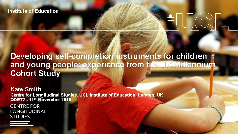 Developing selfcompletion instruments for children and young people