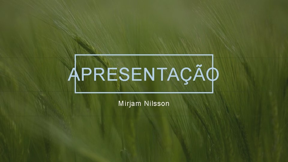 APRESENTAO Mirjam Nilsson SOBRE NS 20 XX Na
