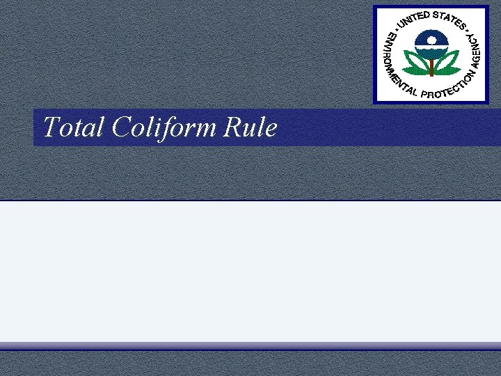 Total Coliform Rule Presentation Topics History and Development