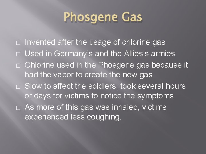 POISON GAS By Charley Kate Barcroft Introduction According