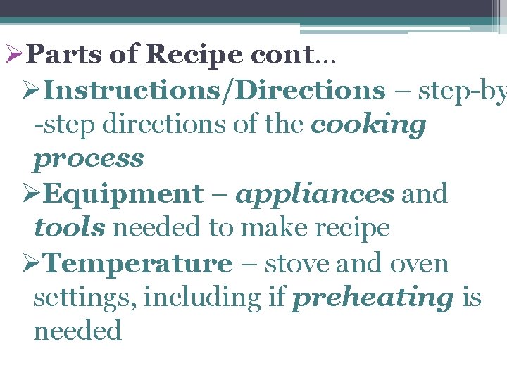 Unit 3 Using Recipes Mixing Terms 1 stir