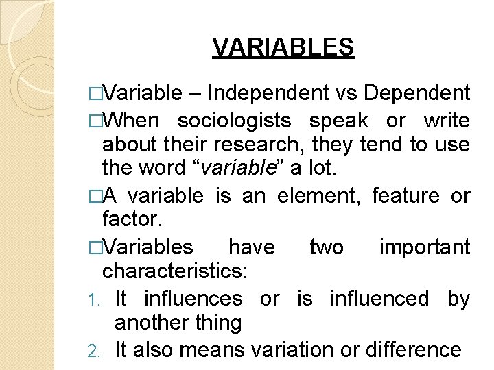 THE RESEARCH PROCESS Vocabulary of Science Quantitative versus