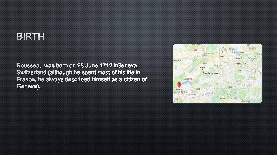 JEANJACQUES ROUSSEAU LIFE BIRTH ROUSSEAU WAS BORN ON