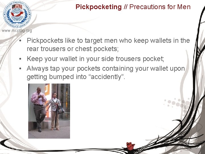 Pickpocketing a presentation by MCPF Penang www mcpfpg