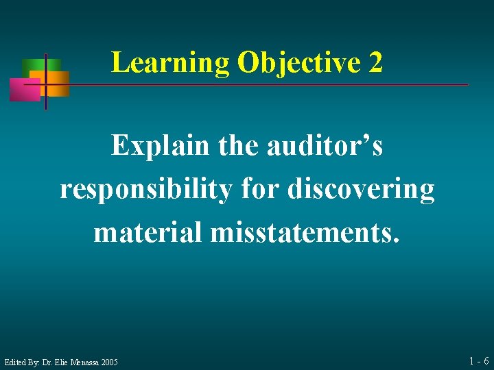 Audit Responsibilities and Objectives Topic 4 Edited By
