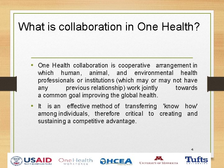 One Health Collaboration and Partnership Power Point No