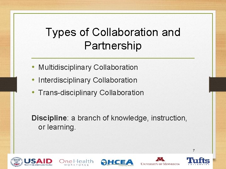 One Health Collaboration and Partnership Power Point No