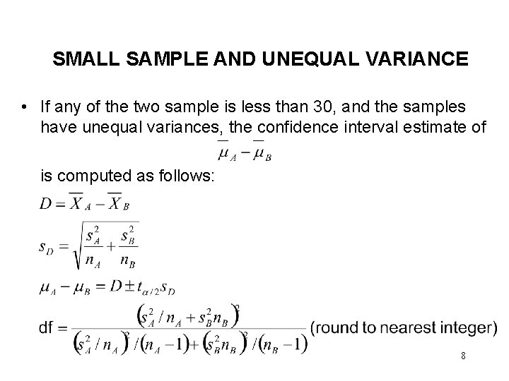 LESSON 19 CONFIDENCE INTERVALS FOR THE DIFFERENCE BETWEEN