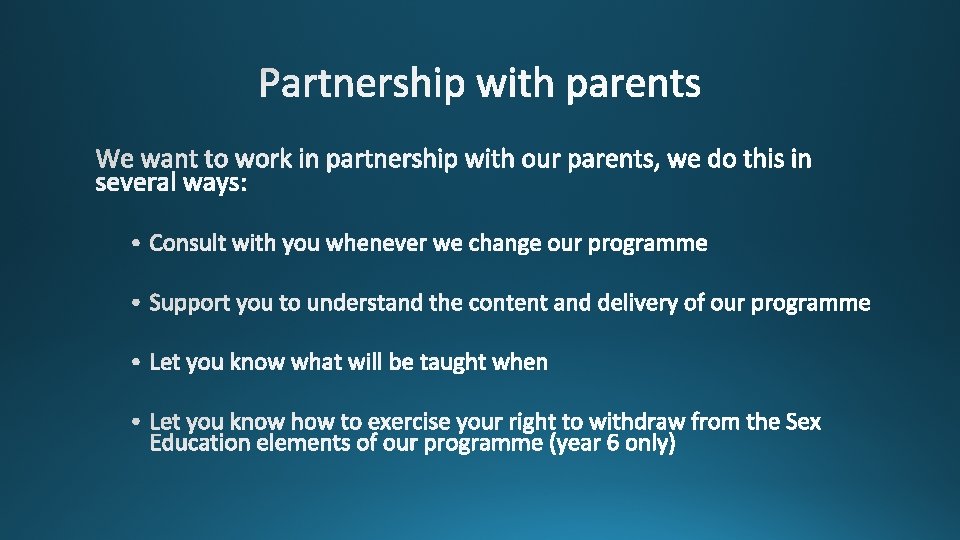 Relationships and Health Education Including Sex Education Relationships