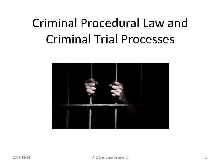 Criminal Procedural Law and Criminal Trial Processes 2021